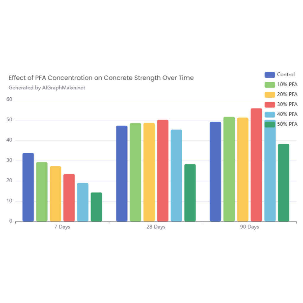 Effect of PFA Concentration on Concrete Strength Over Time | AI Graph Maker