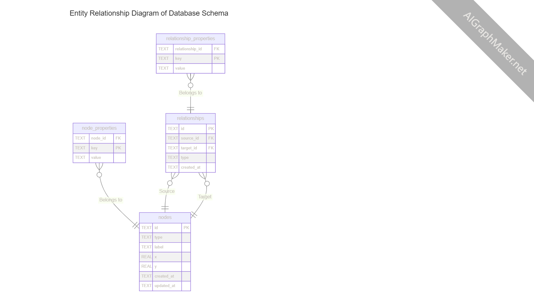 Entity Relationship Diagram of Database Schema | AI Graph Maker